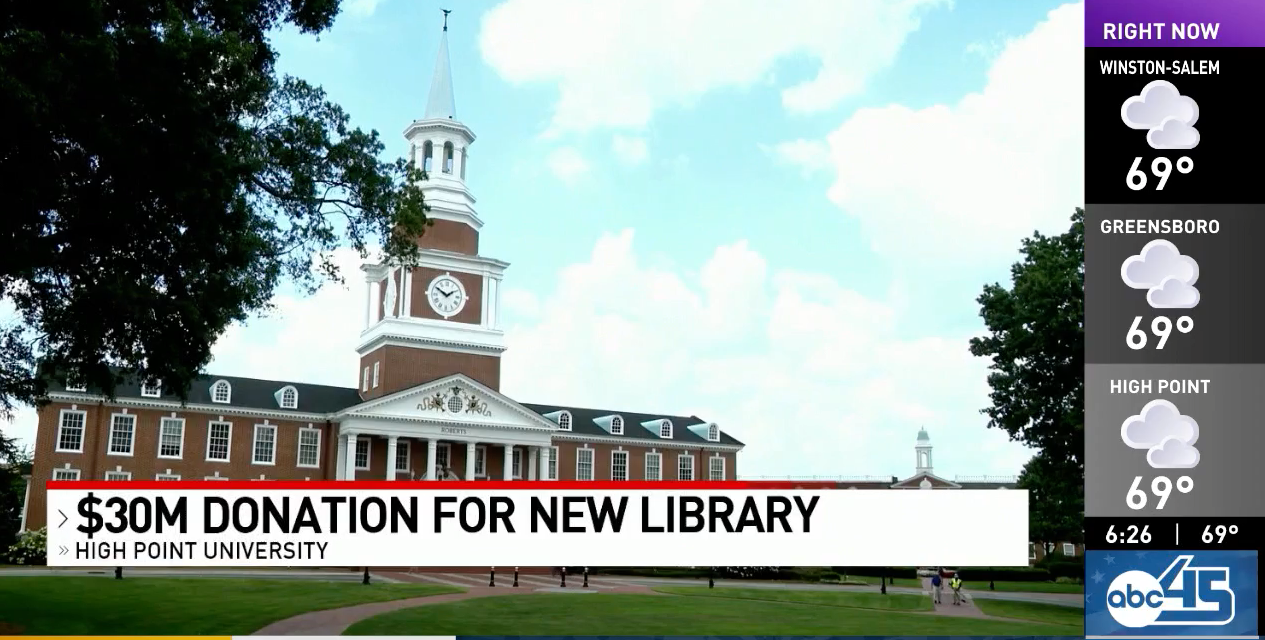ABC45: HPU President Qubein Shares the Importance of the New Library ...